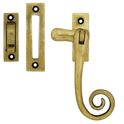 From The Anvil-83565 Antique Brass Monkeytail Window Fastener